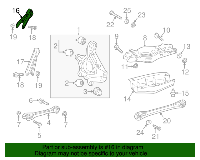 2013-2019 Cadillac Rear Suspension Upper Trailing Link 23214245 ...