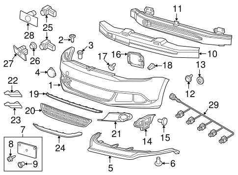 Bumper & Components - Front for 2015 Volkswagen Jetta | VW Parts Center