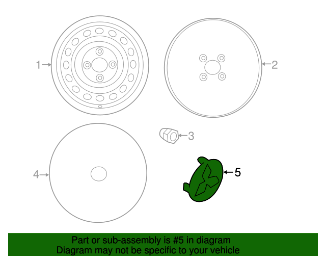 2014-2020 Mitsubishi Center Cap 4252A061 | Mitsubishi Parts Warehouse