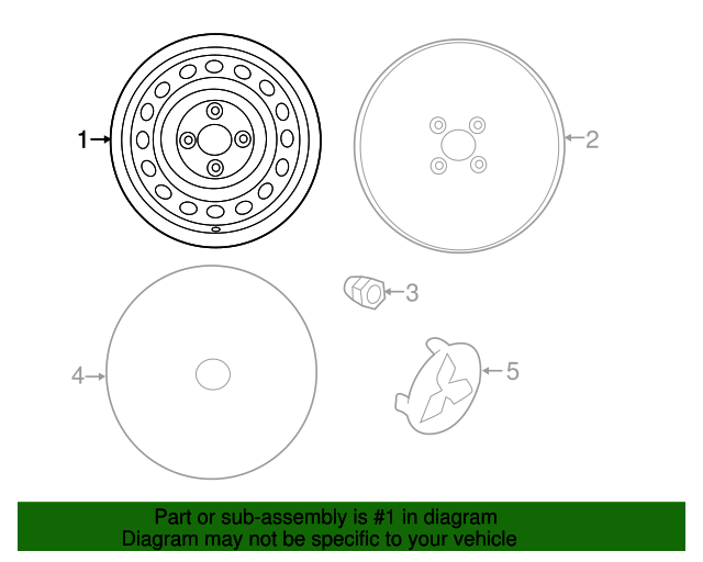 Genuine OEM Wheel, Steel Part# 4250D034 Fits 2014-2023 Mitsubishi ...