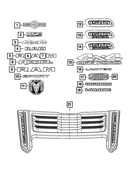 Nameplates for 2019 Ram 1500 | Mopar Wholesale Parts