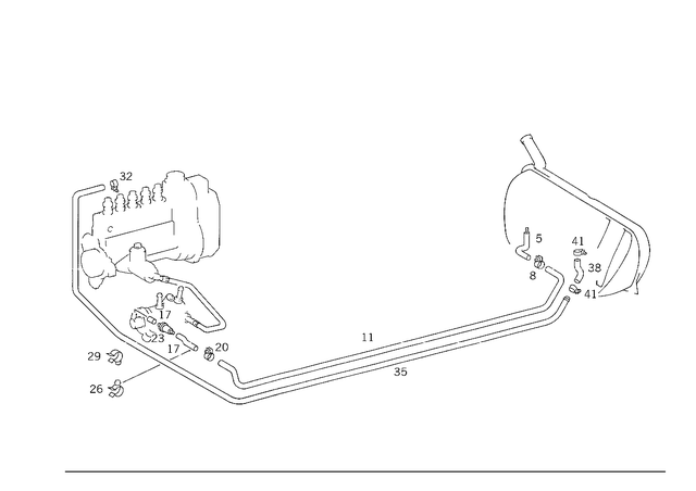 124-470-05-75 - Fuel Hose 1977-1993 Mercedes-Benz | Mercedes-Benz USA Parts