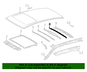 2020-2024 Toyota Highlander Roof Panel Reinforcement 63144-0E090 ...