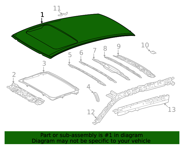 63111-0E340 - Roof Panel - 2020-2021 Toyota Highlander | OEM Genuine ...