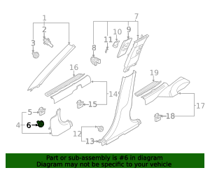 0K95A-68401 - Upper Center Pillar Trim Fastener 2010-2024 Kia | Kia ...