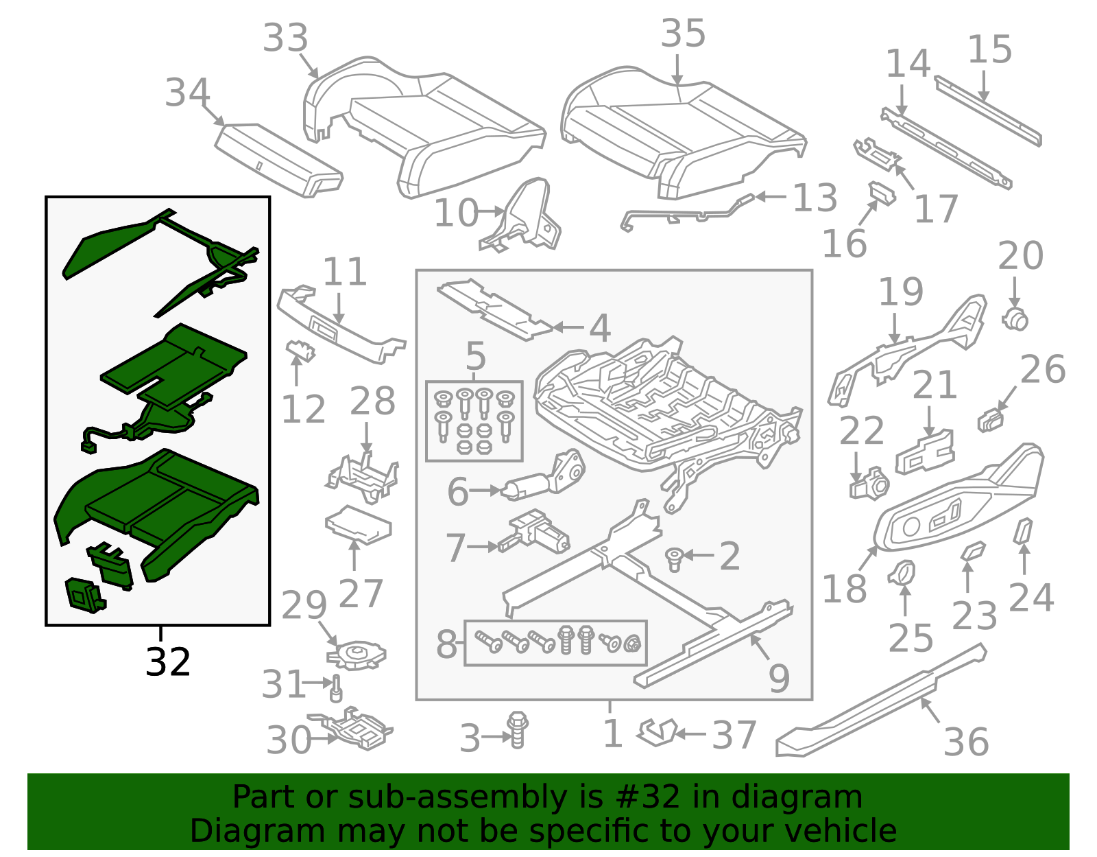 V04-017-001-AN - High-Quality Seat Cushion Pad for 2018-2024 Audi | AutoNation Parts