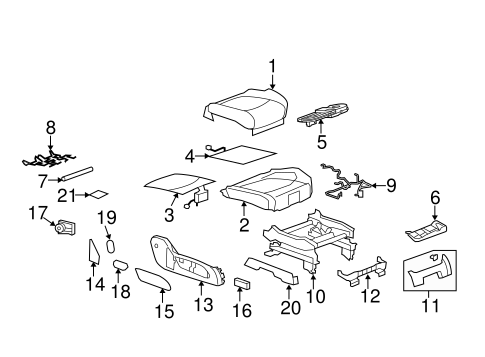 Front Seat Components for 2011 Chevrolet Traverse | GMPartsDirect.com