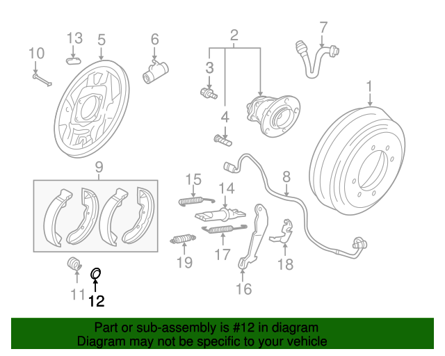 MT100169 - Drum Brake Shoe Hold Down Cup 1985-2024 Mitsubishi ...