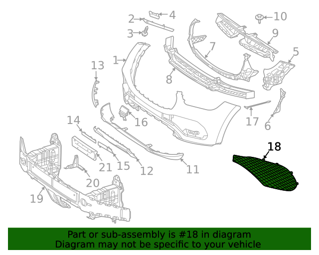 167-885-60-04 - Outer Grille 2020 Mercedes-Benz GLS 580 | Mercedes-Benz ...
