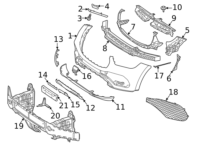 167-885-47-02 - Bumper Cover Bracket 2020 Mercedes-Benz | Mercedes-Benz ...