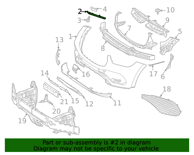 167-885-47-02 - Bumper Cover Bracket 2020 Mercedes-Benz | Mercedes-Benz ...