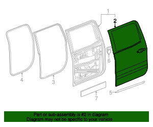 2014-2019 GM Driver Side Rear Door Outer Panel 23104636 GM ...