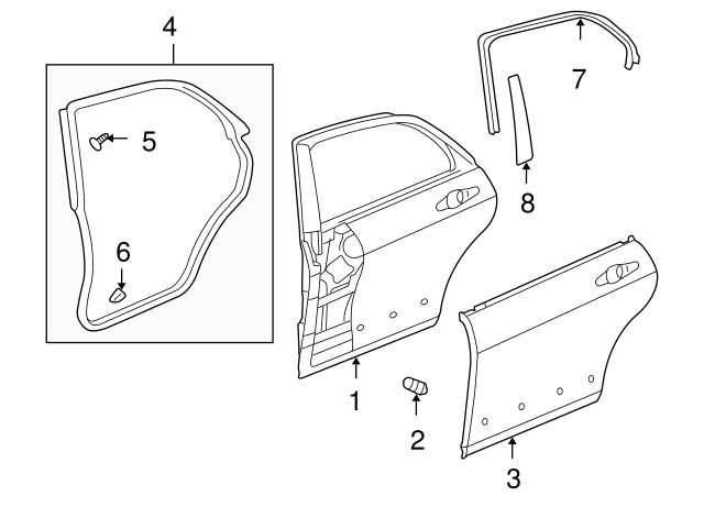 67611-SDA-A10ZZ - Door Outer Panel 2003-2007 Honda Accord ...