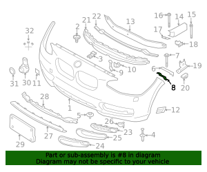 51-11-7-272-555 - Bumper Cover Support Rail Bracket 2014-2021 BMW ...