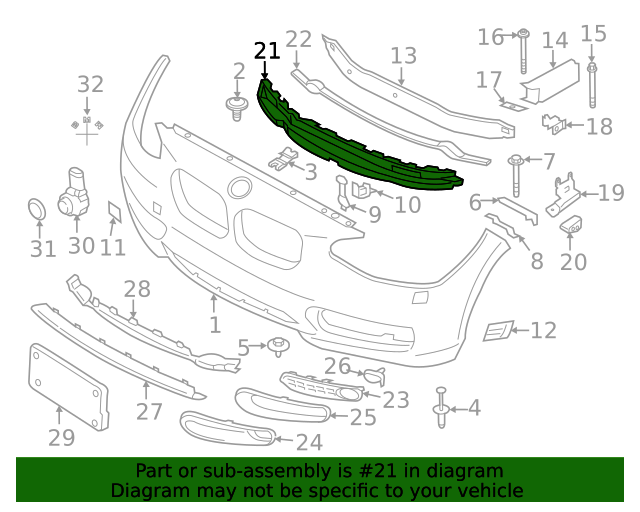 51117295512 - 2014-2021 BMW Absorber (51-11-7-295-512) | BMW of South ...