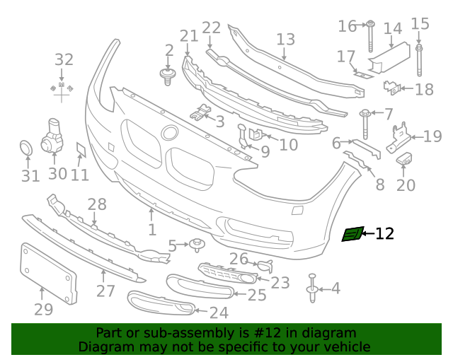 51-11-7-391-809 - Lmp Washer Cover - 2014-2021 BMW | Buy BMW Parts Now