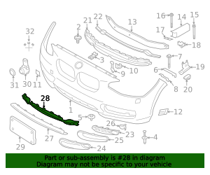 51117293870 - 2014-2021 BMW Lower Grille (51-11-7-293-870) | BMW of ...