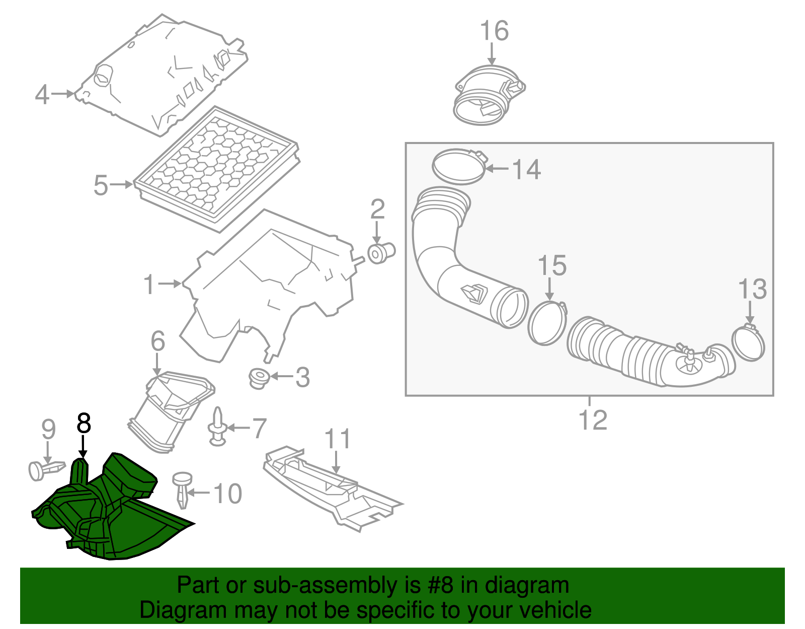 Genuine Air Filter Housing Inlet Duct for 2010-2011 Saab 9-5 | Part ...