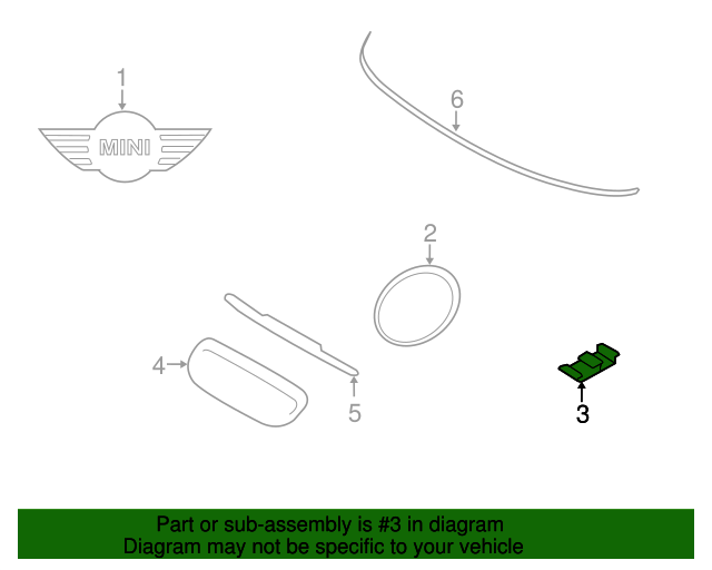 2007-2022 Mini Headlamp Bezel Clip 51-13-2-752-145 | Mini Parts Direct
