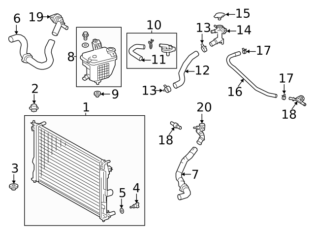 16400-24340 - Radiator Assembly 2020-2022 Lexus UX200 | Longo Lexus Parts