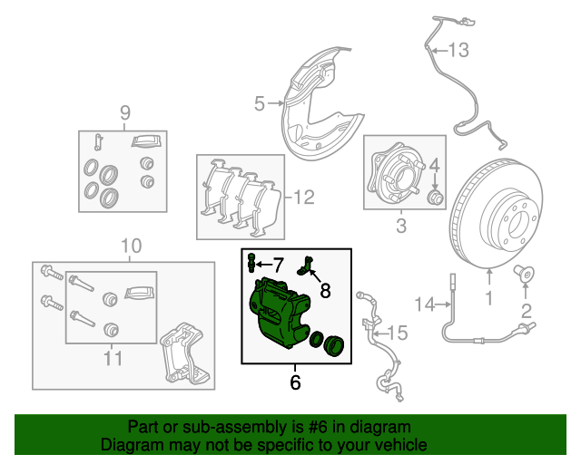 LR047905 - Caliper Assembly - 2010-2019 Land-Rover | Land Rover Lake Bluff
