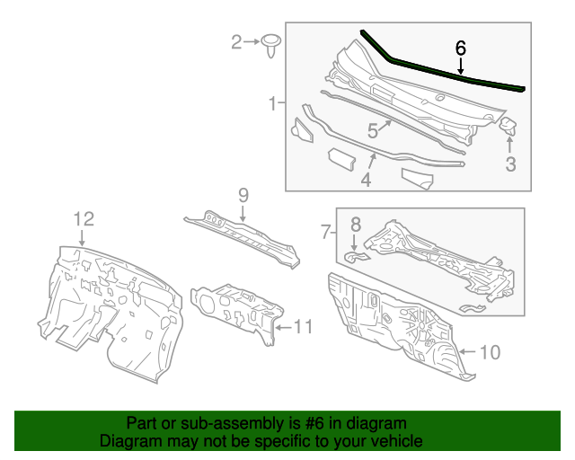2010-2014 Honda Insight Rear Seal 74206-TM8-A00 | Honda Factory Parts