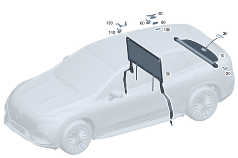 Twin Roller Blinds/Load Compartment Cover for 2024 Mercedes-Benz EQS ...