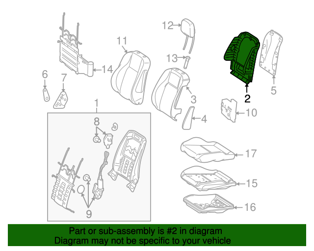 2010-2015 Mercedes-Benz Seat Back Reinforcement Plate 204-910-97-04 ...