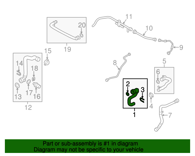 2014-2016 Audi Q5 Radiator Coolant Hose 8R0-122-101-Q | Audi USA Parts