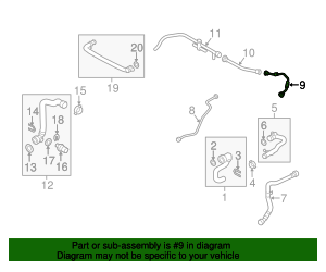 8R0-121-081-CJ - Engine Coolant Overflow Hose 2014-2015 Audi Q5 ...