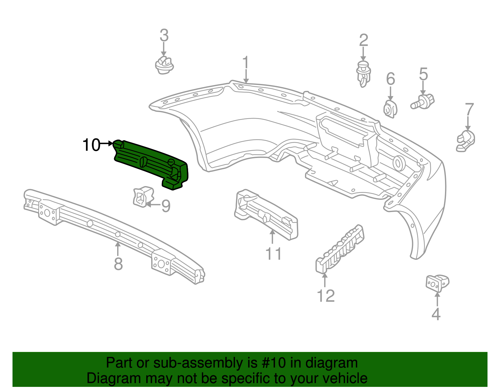 71570-S2A-A01 - Absorber R Rear Bumper - 2004-2009 Honda S2000 ...