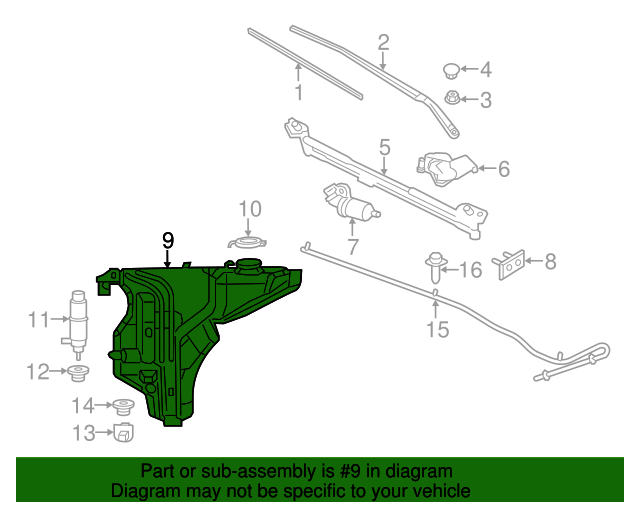 2008-2021 Mopar Washer Reservoir 68125524AA | TascaParts.com