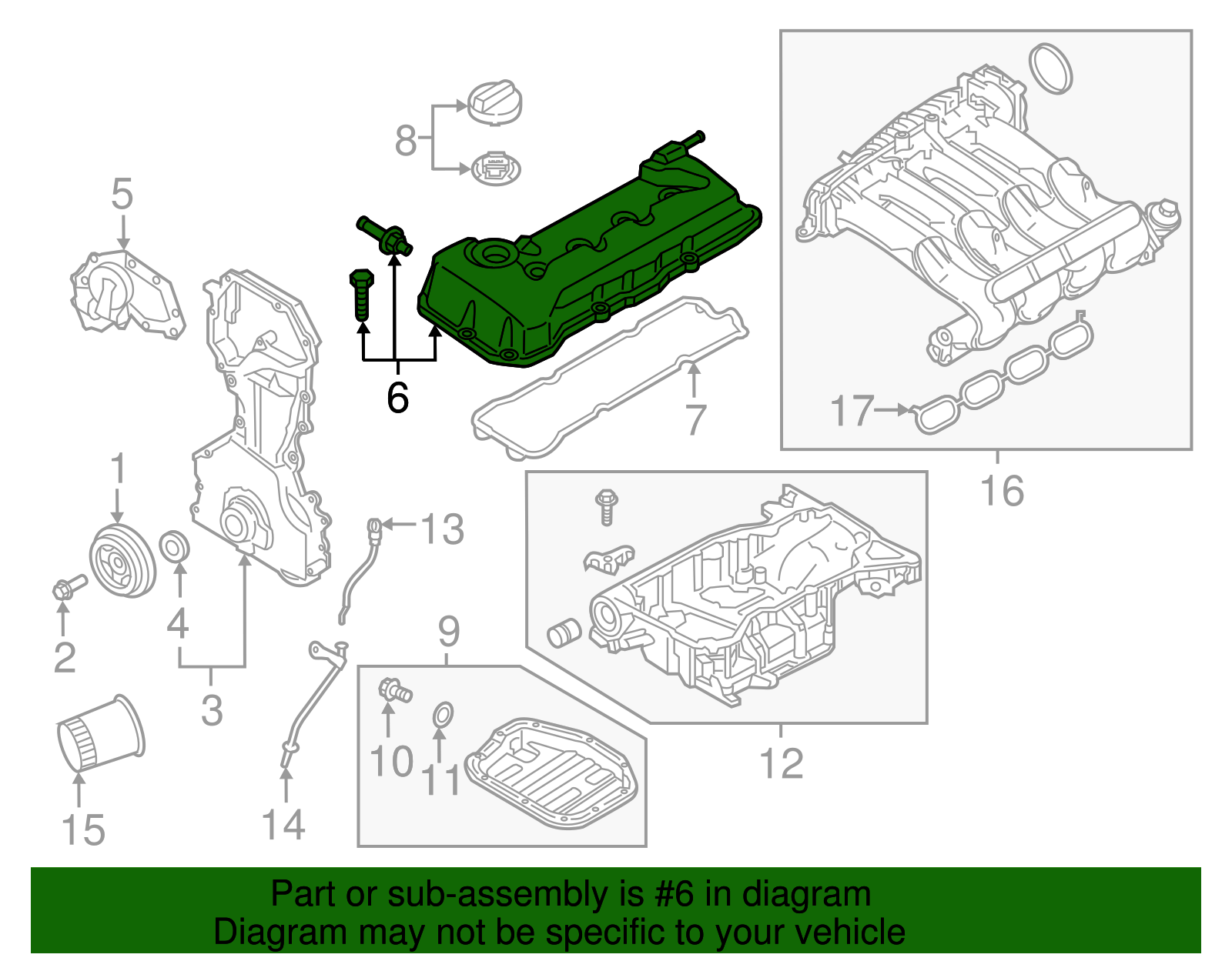 13264-2GF0A - Valve Cover - 2017-2018 Nissan | Nissan OEM Parts Direct