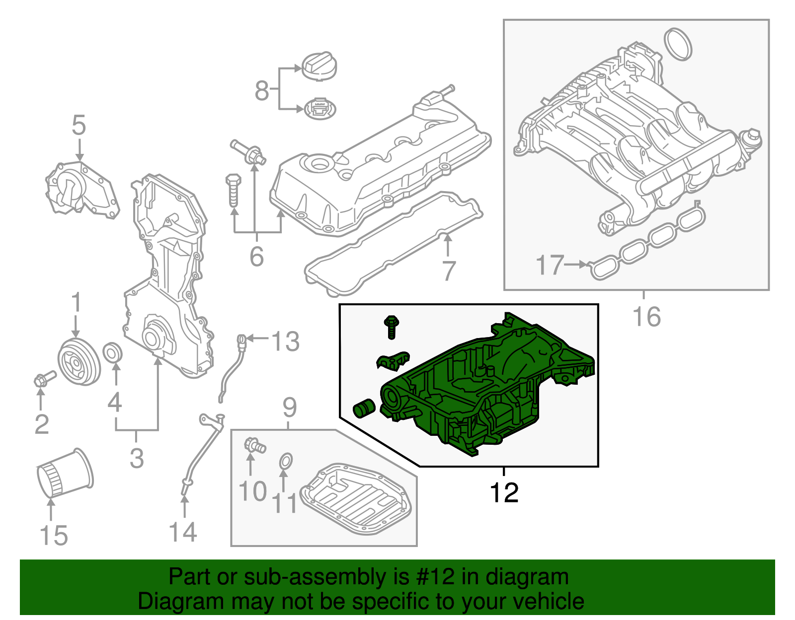 2017-2023 Nissan Oil Pan 11110-4BB2D | My Nissan Part