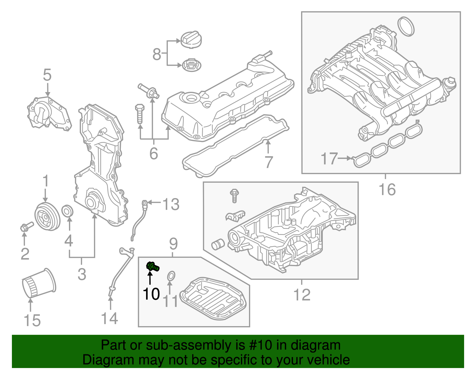 2018-2023 Nissan Drain Plug 11128-01M1A | Nissan Parts Store