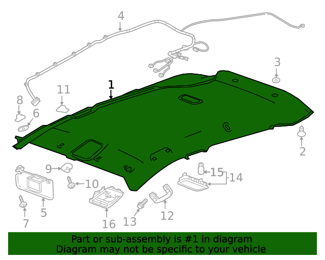2022-2023 Chevrolet Bolt EUV Headliner 42798112 | GMPartsDirect.com