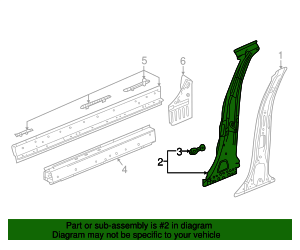 2018-2024 GM Driver Side Center Pillar Outer Panel Reinforcement ...