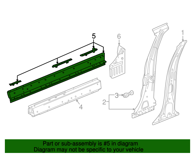 2018-2024 GM Passenger Side Rocker Outer Panel Reinforcement 84296143 ...