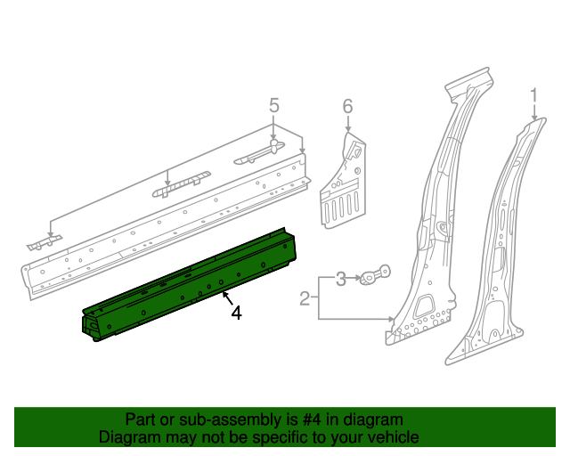 2018-2020 GM Inner Rocker - Driver's Side (LH) 84146874 | TascaParts.com