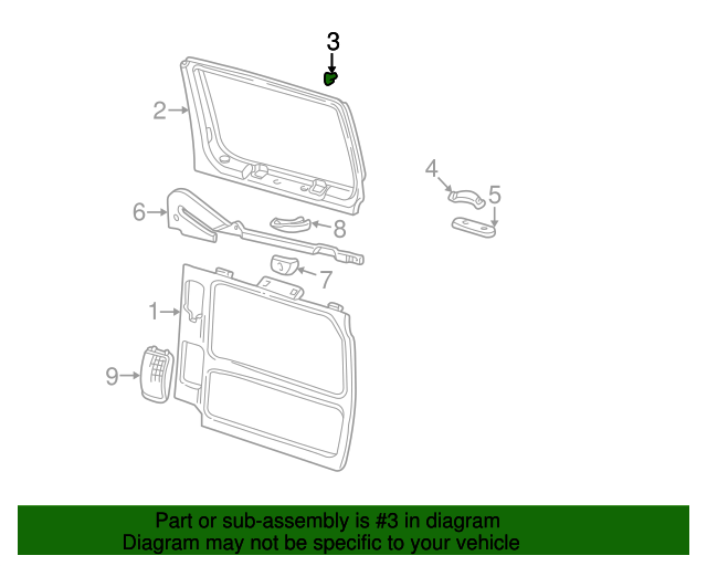 1992-2014 Ford OEM NEW 08-14 Ford E150 E250 E350 Sliding Door Window ...