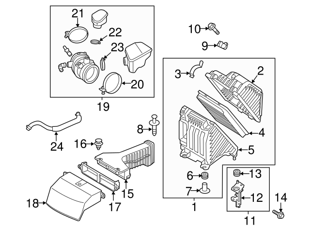 28210-B8100 - Air Inlet 2013-2019 Hyundai | Hyundai OEM Part