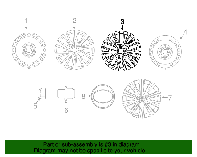 42611-06J70 - Wheel Disc - 2021 Toyota Camry | OEM Genuine Toyota Parts