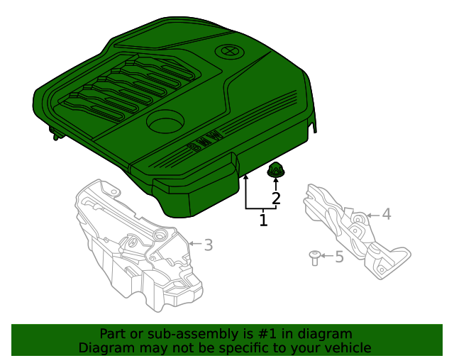 11148676205 - 2020-2022 BMW Engine Cover (11-14-8-676-205) | BMW of ...