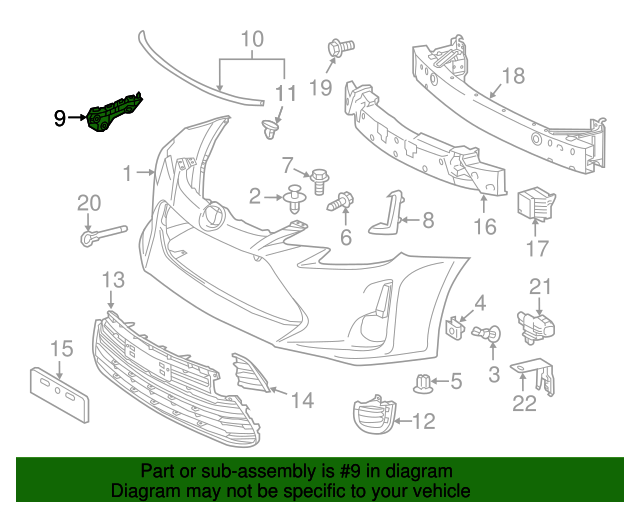 2011-2016 Scion tC Support Front Bumper S 52116-21030 | Toyota Parts Center