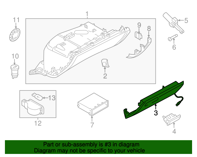 4H1-858-134-A-DP3 - Glove Box Door 2011-2018 Audi | Audi OEM Parts