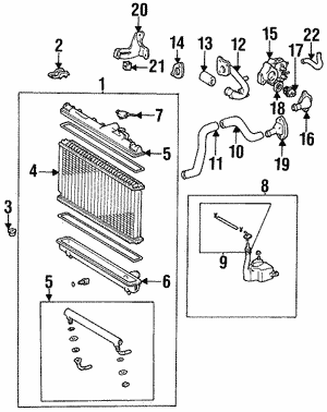 Radiator & Components for 1997 Toyota Corolla | Toyota Parts Center