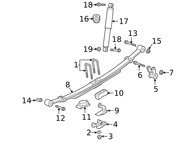 2022-2023 Chevrolet Leaf Spring 86808681 | NewGMParts.com