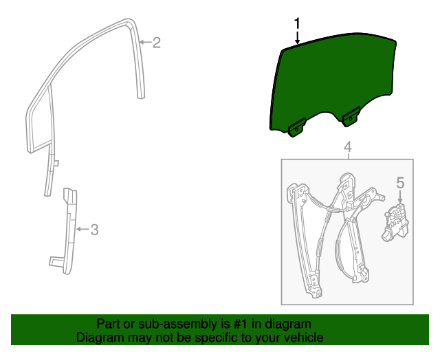 2018-2024 GM Front Passenger Side Door Window 84398671 GM ...