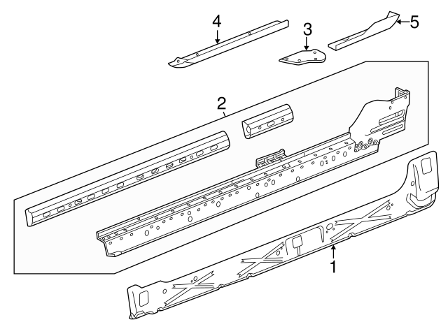 2015-2019 GM Passenger Side Body Side Outer Panel Reinforcement ...