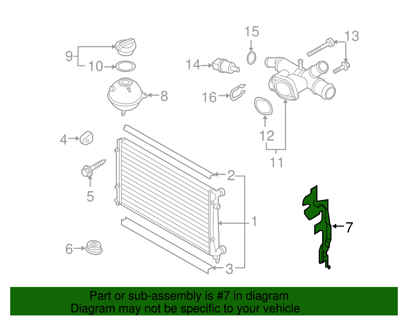 2010-2014 Volkswagen Air Baffle 5K0-121-283-C | OEM VW Parts Haus